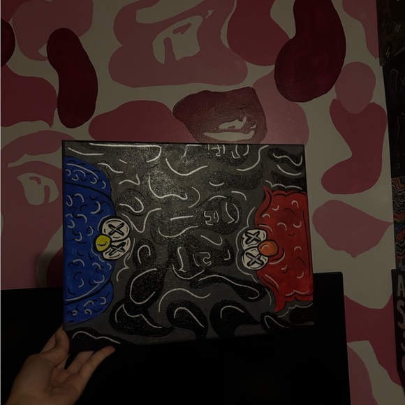 Art | Kaws Elmo Painting | Poshmark